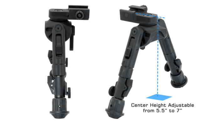 UTG Recon 360 TL Bipod, 5.5"-7.0" Center Height, Picatinny - 360 Arms
