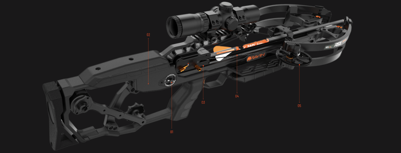 Ravin R5X BLK Crossbow - 360 Arms